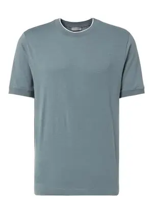 Canali Cotton-blend Jersey T-shirt - Blue