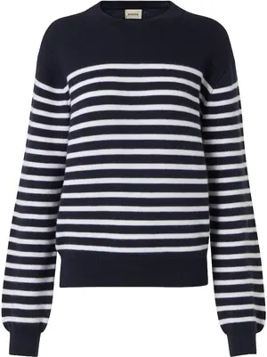 Khaite Viola Striped Cashmere-blend Sweater - Blue