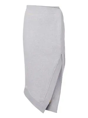 Attico Logo Asymmetric Cotton Jersey Midi Skirt - Grey