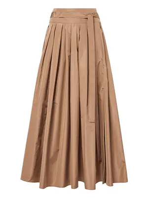 Max Mara Gea Pleated Maxi Skirt - Brown