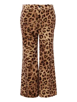 Chloé Leopard-print Cotton Velvet Pants - Yellow