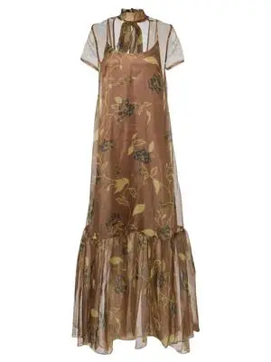 Staud Calluna Floral Organza Maxi Dress - Multicoloured