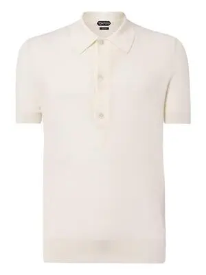 TOM FORD Cotton And Silk Polo Shirt - Beige
