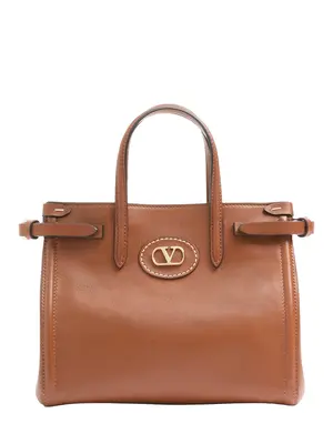 Valentino Garavani Small Leather Antibes Top-handle Bag - Brown