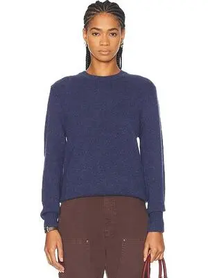 Renggli Embroidered Cashmere Crewneck Sweater - Lapis