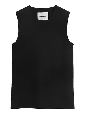 JIL SANDER Crew Neck Tank Top - Black