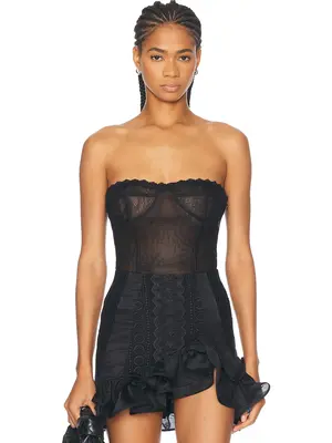 Charo Ruiz Ibiza Sette Bustier Top - Black Myth