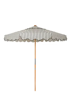 BUSINESS & PLEASURE Market Umbrella In Black - Monaco Black Stripe