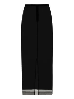 Dolce & Gabbana Stretch Tulle Pencil Skirt With Slit - Black