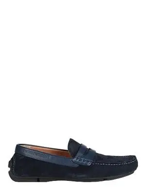 Emporio Armani Leather Loafers - Navy