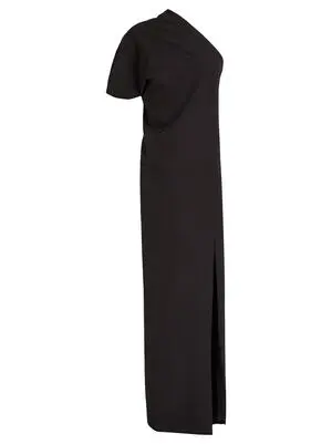 RHEA COSTA One-shoulder Crepe Gown - Black
