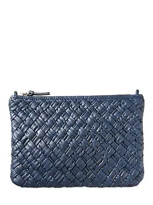 Clare V. Puffy Woven Flat Clutch - Navy
