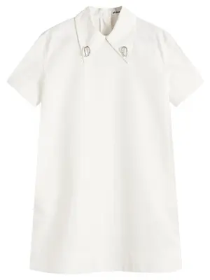 JIL SANDER Cotton-silk Shirt Dress With Peter Pan Collar - Latte