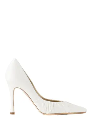 DANIELLE FRANKEL Nala Ruched Satin Pumps - Ivory