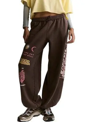 Free People FP Movement All Star Graphic Pants Choolate Combo