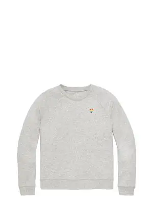 PRIMARY Embroidered Cotton French Terry Sweatshirt Heather Silver