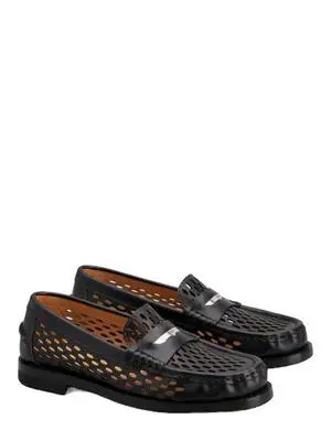 TOD'S Laser-cut Calfskin Loafer - Nero