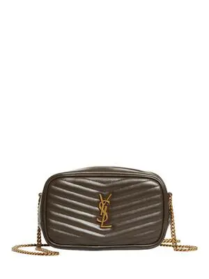Saint Laurent Mini Lou Matelassé Leather Camera Bag - Light Musk