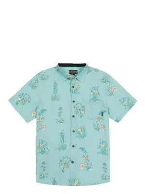BAJA LLAMA Flower Personalitiesnighthawk Button Up - Turquoise
