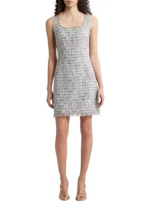 Kobi Halperin Novi Sleeveless Tweed Minidress - White Multi