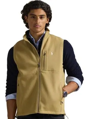 Ralph Lauren Double-knit Mockneck Vest - Desert Tan