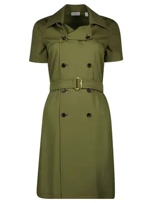 Burberry Trench Style Shirt Dress - Green