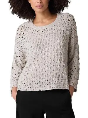 Eileen Fisher Crewneck Bracelet Sleeve Sweater - Bone