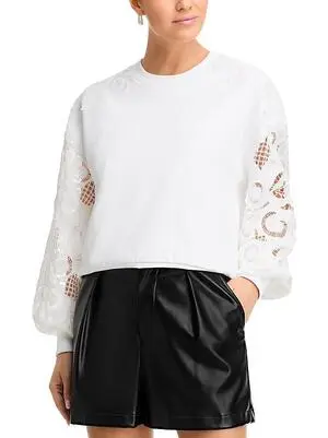 Cinq À Sept Embroidered Paisley Pullover Sweatshirt - White