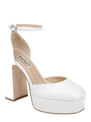 Badgley Mischka Jayda Ii Platform Pumps - White Leather