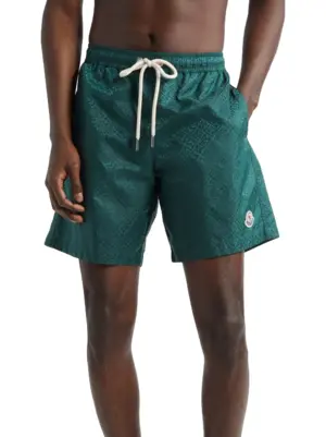 Moncler Boxer Mare Swim Trunks - Green