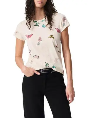 Rag & Bone Ozzy Butterfly Print T-shirt - Ivory Multi