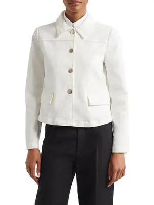 Emporio Armani Stretch Cotton Twill Jacket - Off White