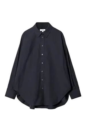 Cos Relaxed Fit Cotton Shirt Navy