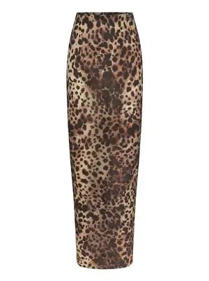 SKIMS X Dolce&gabbana Milky Sheer Long Skirt - Leopard