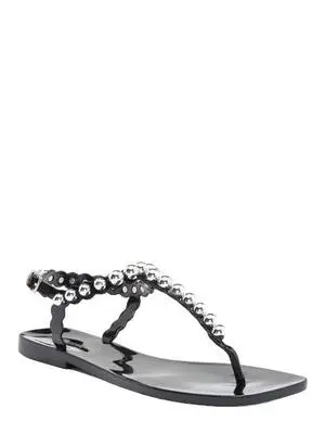 Jeffrey Campbell Jeffrey Campbell Plated Embellished Sandals Black Shiny Silver