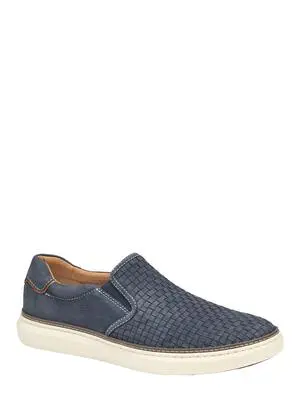 Johnston & Murphy Woven Slip-on Sneaker - Navy Woven Tumbled Nubuck