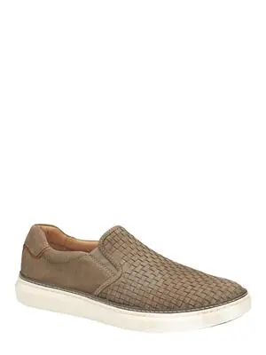 Johnston & Murphy Woven Slip-on Sneaker - Taupe Woven Tumbled Nubuck