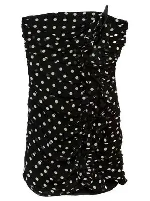 Nina Ricci Strapless Polka-dot Mini Dress - Black