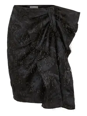 Nina Ricci Asymmetric Bow Jacquard Skirt - Black