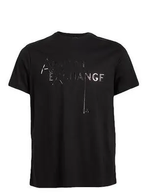 Armani Exchange Man T-shirt White Size M Cotton Black