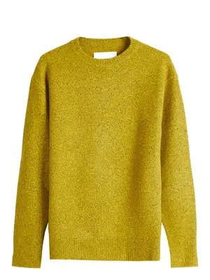 JIL SANDER Boiled Wool Crew Knit - Pollen