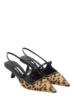 JIMMY CHOO Leopard Print Slingback Pumps - Pink