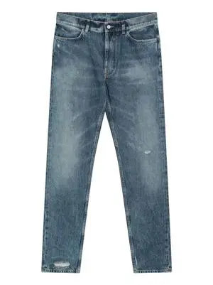 Givenchy Faded Denim Straight Leg Jeans - Blue
