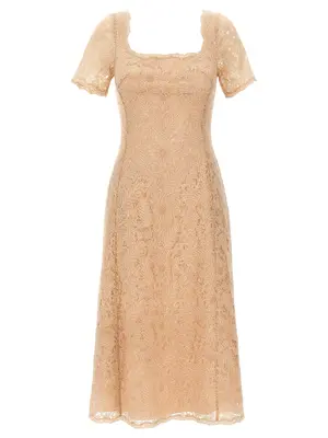 Ermanno Scervino Floral Lace Midi Dress - Pink
