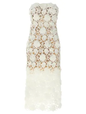 Ermanno Scervino Macramé Lace Dress - White