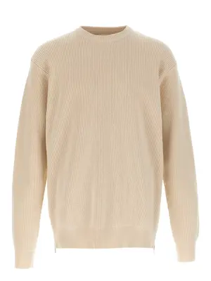 JIL SANDER Zip Cotton Sweater - Beige