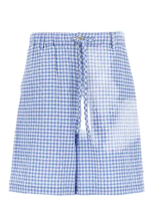 Marni Vichy Bermuda Shorts - Light Blue
