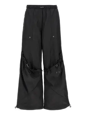 Attico Oversized Nylon Pants - Black