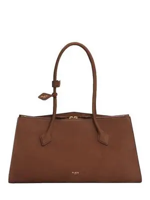 Alaïa Le Teckel Suede Tote - Terre D Ombre