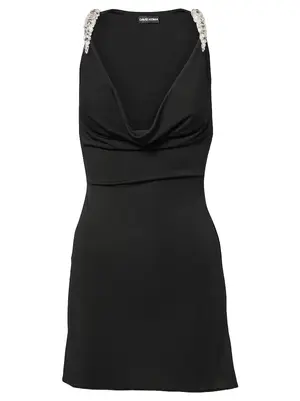 David Koma Crystal-embellished Mini Dress - Black